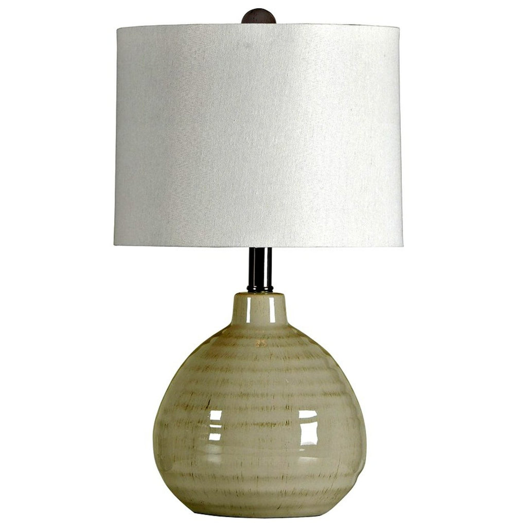 Gray Ceramic Lamp w/White Linen Shade – Upscale Consignment