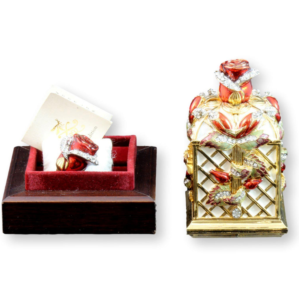 22K Gold Plate & Enamel Rose Box & Lapel Pin Ltd Edition – Upscale ...