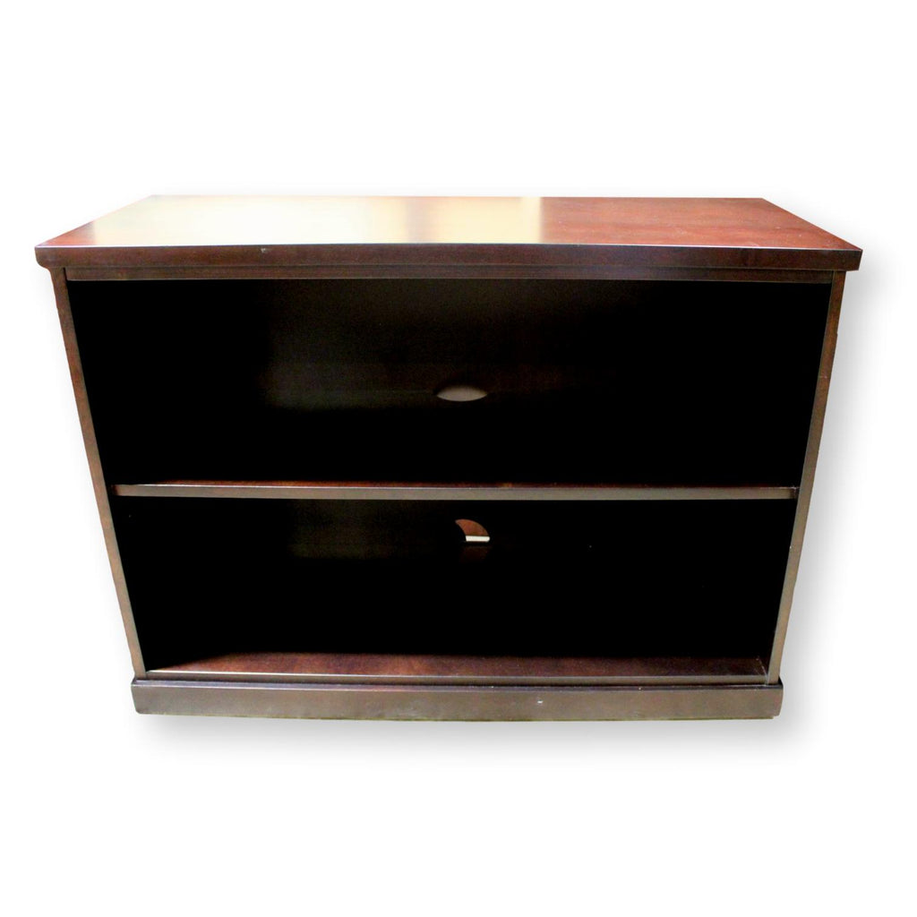 Dark Finish Open Media Console – Upscale Consignment